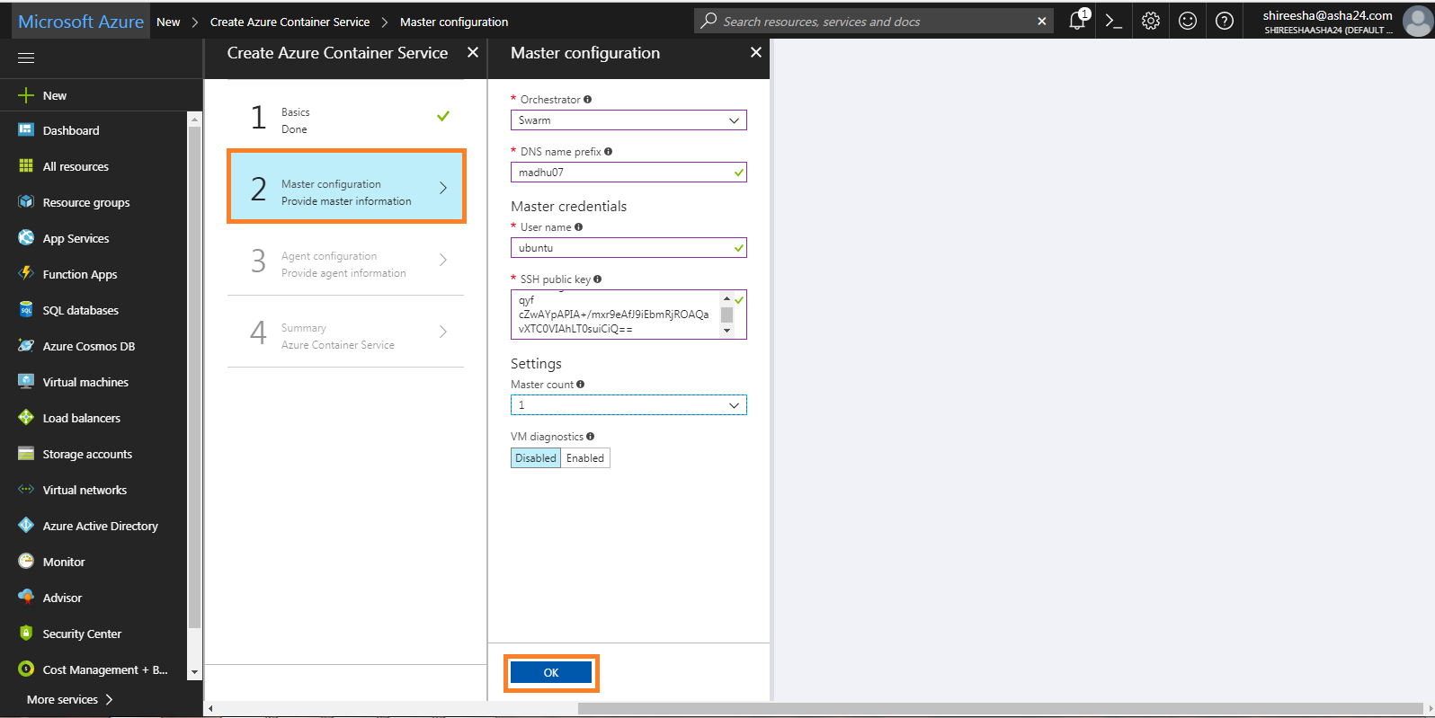 Create Microsoft Azure Container Services - Asha24 Blog